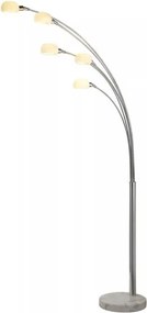 Searchlight EU3085-5CWH Stojací oblouková lampa GIRAFFE bílé sklo, mramor
