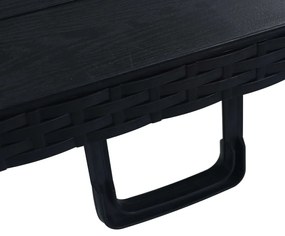 vidaXL Marketos Skládací zahradní stůl černý 180x75x72 cm HDPE imatace ratan