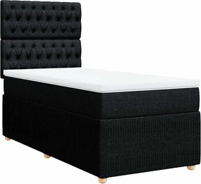 Box spring postel s matrací černá 90x200 cm textil 3294248