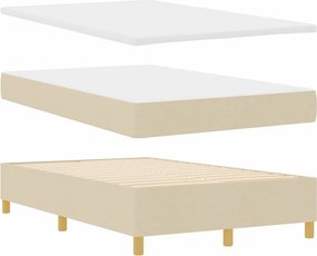 Postel s boxspringem s čelo Krémová 200 x 120 cm textil 3344371