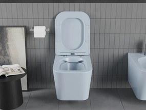 Mexen Teo, závěsné WC Rimless s WC deskou slim, duroplast, šedá-modrá matná, 30854069