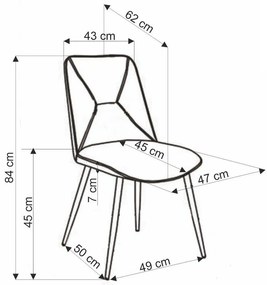 Jídelní židle Lydia, šedá