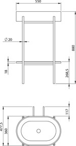 Sapho PUNO podstavec s umyvadlem 550 x 860 x 360 mm černá SKA570-2-01