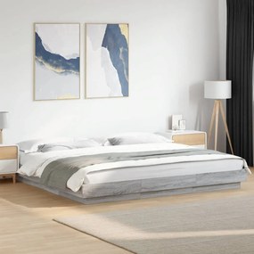 Rám postele s LED osvětlením šedý sonoma 180 x 200 cm kompozit 3281082