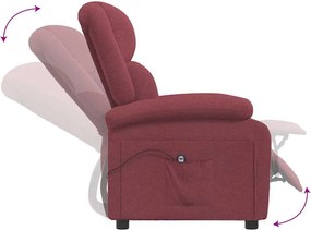 Elektrické polohovací křeslo vínové textil 3098356