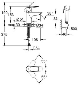 GROHE 23773001 - Umyvadlová baterie START EDGE velikost S lesklý chrom
