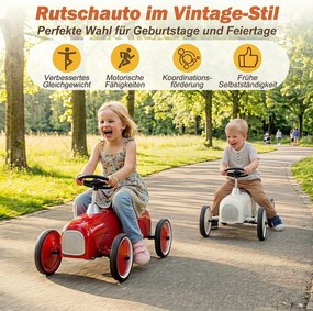 Costway Historické kovové auto pro batolata od 18 měsíců, bílý