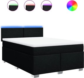 Box spring postel s matrací černá 140x200 cm textil 3288206