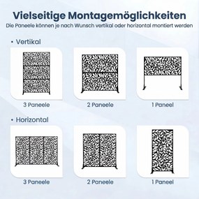 Costway Zástěna na ochranu soukromí Kovová venkovní zástěna
