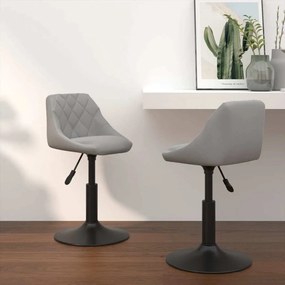 vidaXL Otočné jídelní židle 2 ks samet [335328] Barva: světle šedá