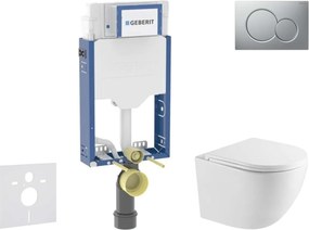 Geberit Kombifix - Set předstěnové instalace, klozetu Oudee a sedátka softclose, tlačítko Sigma01, lakovaný matný chrom SANI15CA2102