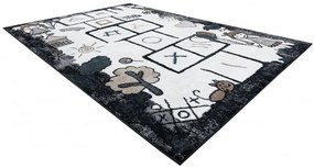 Dywany Łuszczów, Dětský kusový koberec Fun Hop black, 120x170, černobílá, dětský pokoj