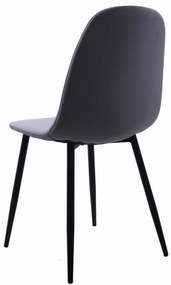Set dvou jídelních stoliček DART světle šedé (černé nohy)