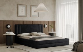 Postel ALCAMO 140x200 černá s úložným prostorem