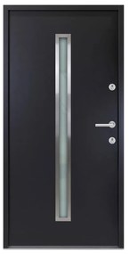 vidaXL Vchodové dveře antracitové 100 x 200 cm hliník