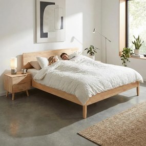 Manželská postel 180x200, masivní dřevo, přírodní, NOEMI Kondela 0000397515