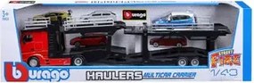 Bburago STREET FIRE Kamion s návěsem Multicar Carrier M-B Actros + Rea