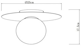 Lucide 79187/01/30 - Stropní svítidlo TRICIA 1xE27/15W/230V pr. 25 cm černá