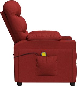 Elektrické masážní křeslo vínové textil 3143506