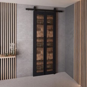 Skládací posuvné dveře QUDIO M2 černý + Old Style 60
