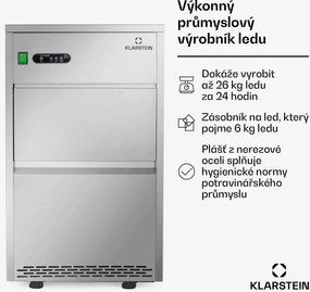 Klarstein Powericer XXL, výrobník ledu, 160 W, 25 kg/den, průmyslové zařízení na výrobu ledu, nerezový