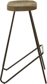 Černá/v přírodní barvě barová stolička z jilmového dřeva (výška sedáku 78 cm) District – Premier Housewares