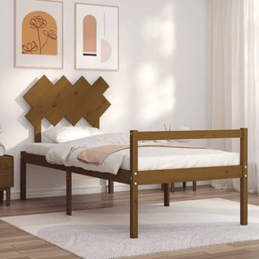 Rám postele s čelem medově hnědý Single masivní dřevo,  3195514 HangarStore.cz