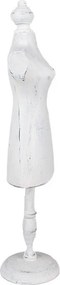 Bílá antik dřevěná dekorace figurína Mannequin - 13*11*51 cm