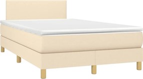 Box spring postel s matrací krémová 120x190 cm textil 3269763