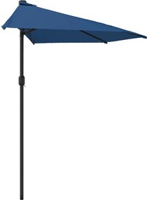 Slunečník na balkon hliníková tyč modrý 300x155x223 cm půlkruh 312505