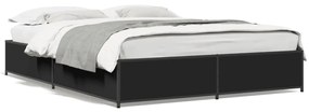 Rám postele černý 120 x 190 cm kompozitní dřevo a kov,  3279862