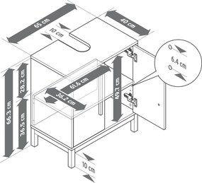 Tchibo - Koupelnová skříňka pod umyvadlo ‚Eklund‘ - barva: bílá