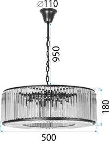 Toolight Toolight, křišťálové závěsné svítidlo 6xE14 APP1652-6CP, zlatá lesklá, OSW-05699