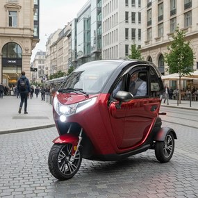 Elektrická tříkolka se střechou W-TEC Tukago - 45 km/h modrá