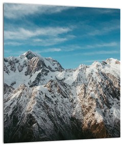 Obraz zasněžených vrcholků, Fiordland (30x30 cm)