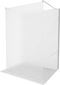 Mexen Kioto, sprchová zástěna Walk-In 110 x 200 cm, 8mm sklo námraza, broušená ocel profil, 800-110-002-97-30