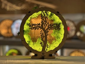 Li-Go "Kříž v mechu" lampa 20x22 cm provedení povrchu: dub světlý