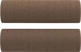 3dílná sedací souprava s polštáři hnědá textil 3201301
