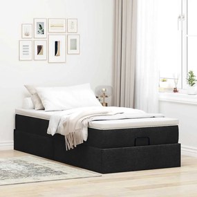 Osmanský rám postele s matrací černá 90x190cm textil 3311073