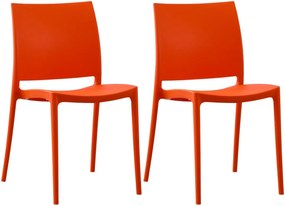 2x Židle Meton - Oranžová