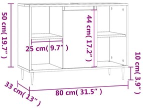 Petromila Koupelnová skříňka lesklá bílá 80 x 33 x 60 cm kompozitní dřevo