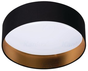 KANLUX Přisazené stropní LED osvětlení RIFA, 17,5W, teplá bílá, kulaté, černozlaté 36465