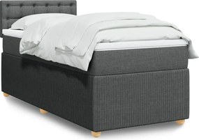 Box spring postel s matrací tmavě šedá 100 x 200 cm textil
