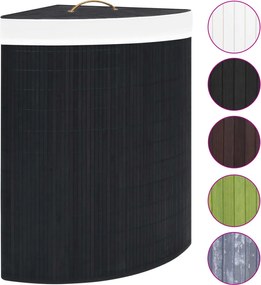 vidaXL Rohový bambusový koš na prádlo 60 l [320762] Barva: Černá