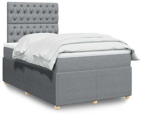 Box spring postel s matrací světle šedá 120x190 cm textil 3292002