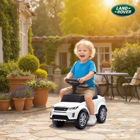 AIYAPLAY odrážedlo s licencí Land Rover s rukojetí a tyčí, z PP a oceli, 84x40x94,5 cm, bílá