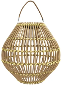 Outsunny solární lampa ratanové zahradní světlo vodotěsné se světelným senzorem bubnový design žlutá pro venkovní použití | Aosom.de
