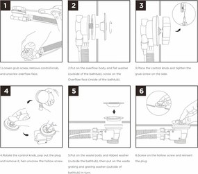 Erga Pureline, vanová odtoková a přepadová souprava, délka 650 mm, bowden, chromová, ERG-V08-PURELINE-SIPHON60-CR