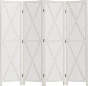 HOMCOM Dělicí Panel 182x170 cm - Skládací Dělič Místnosti pro Obývací Pokoj, Ložnici a Kancelář - Bílá | Aosom