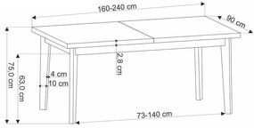 Jídelní stůl Kenneth, dub